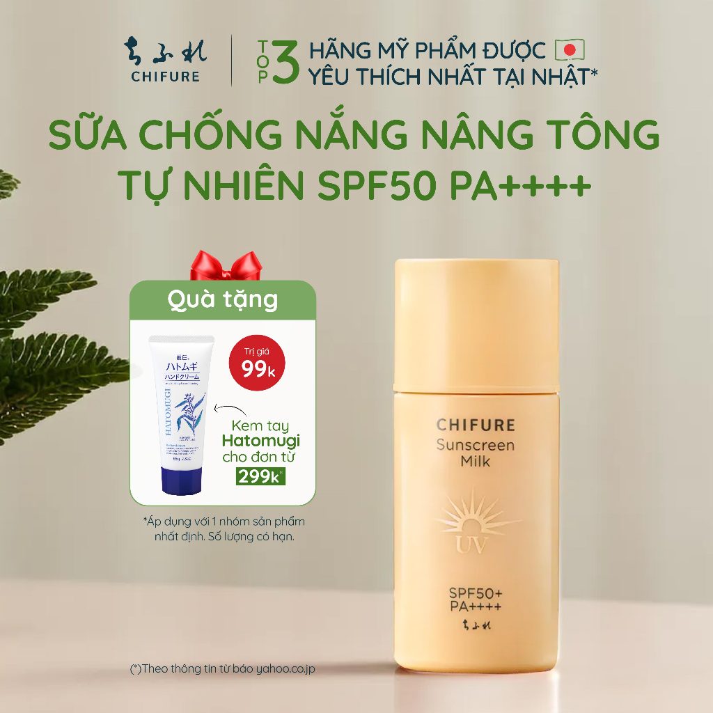 Sữa chống nắng Chifure Sunscreen Milk SPF50 PA++++ 30ml giúp nâng tông nhẹ nhàng | Shopee Việt Nam