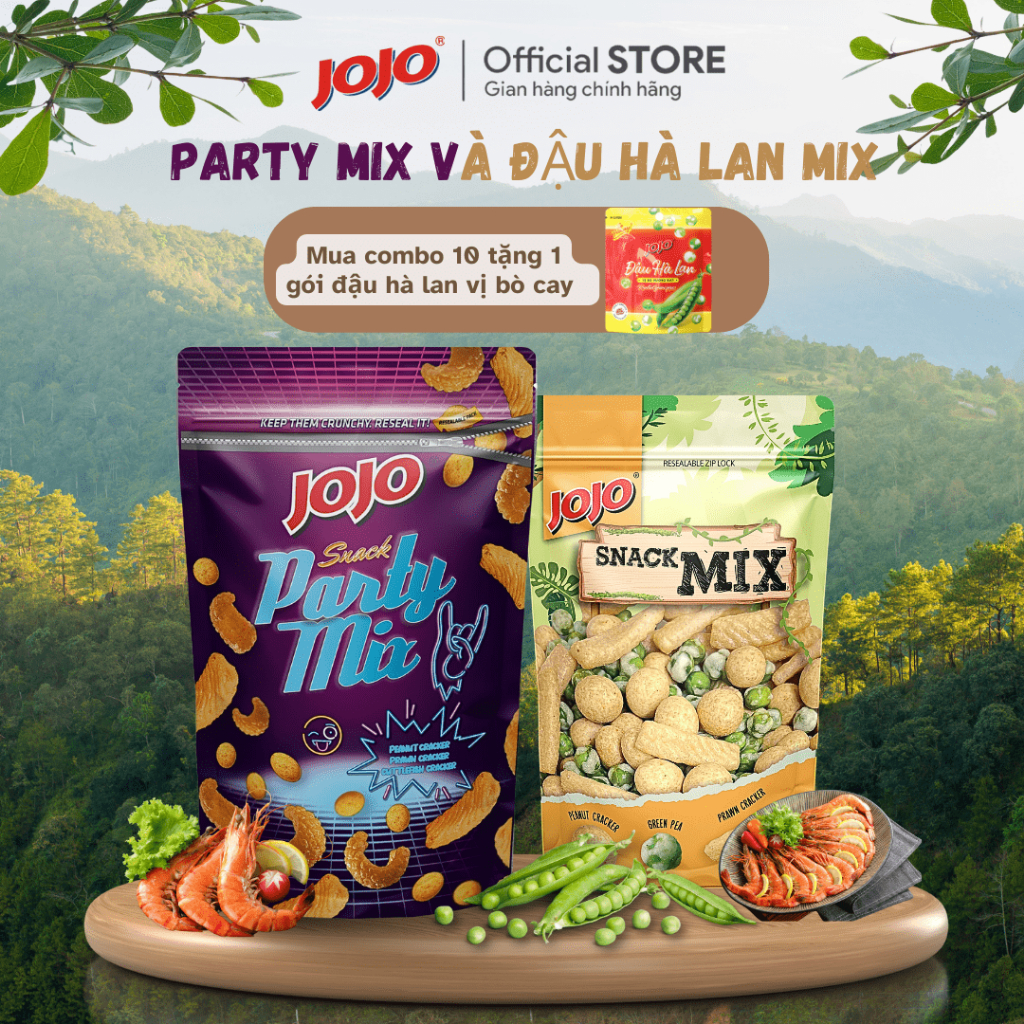 Combo 5 Snack Mix JOJO Vị Đậu Hà Lan và Snack Party Mix Loại 70g (Tặng ...