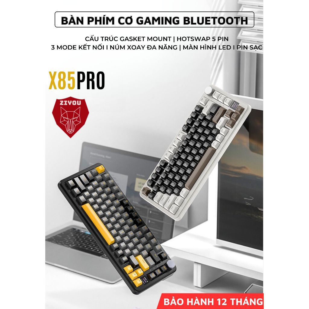 Bàn Phím Cơ Không Dây Bluetooth Ziyou Attack Shark X85PRO LED RGB Có Màn Hình | Shopee Việt Nam