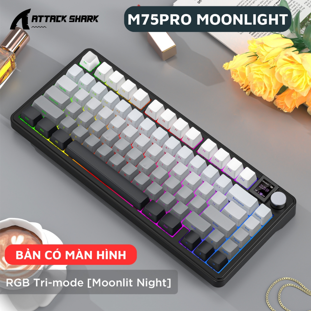 Bàn Phím Cơ Không Dây Bluetooth Ziyou Attack Shark X85PRO LED RGB Có Màn Hình | Shopee Việt Nam