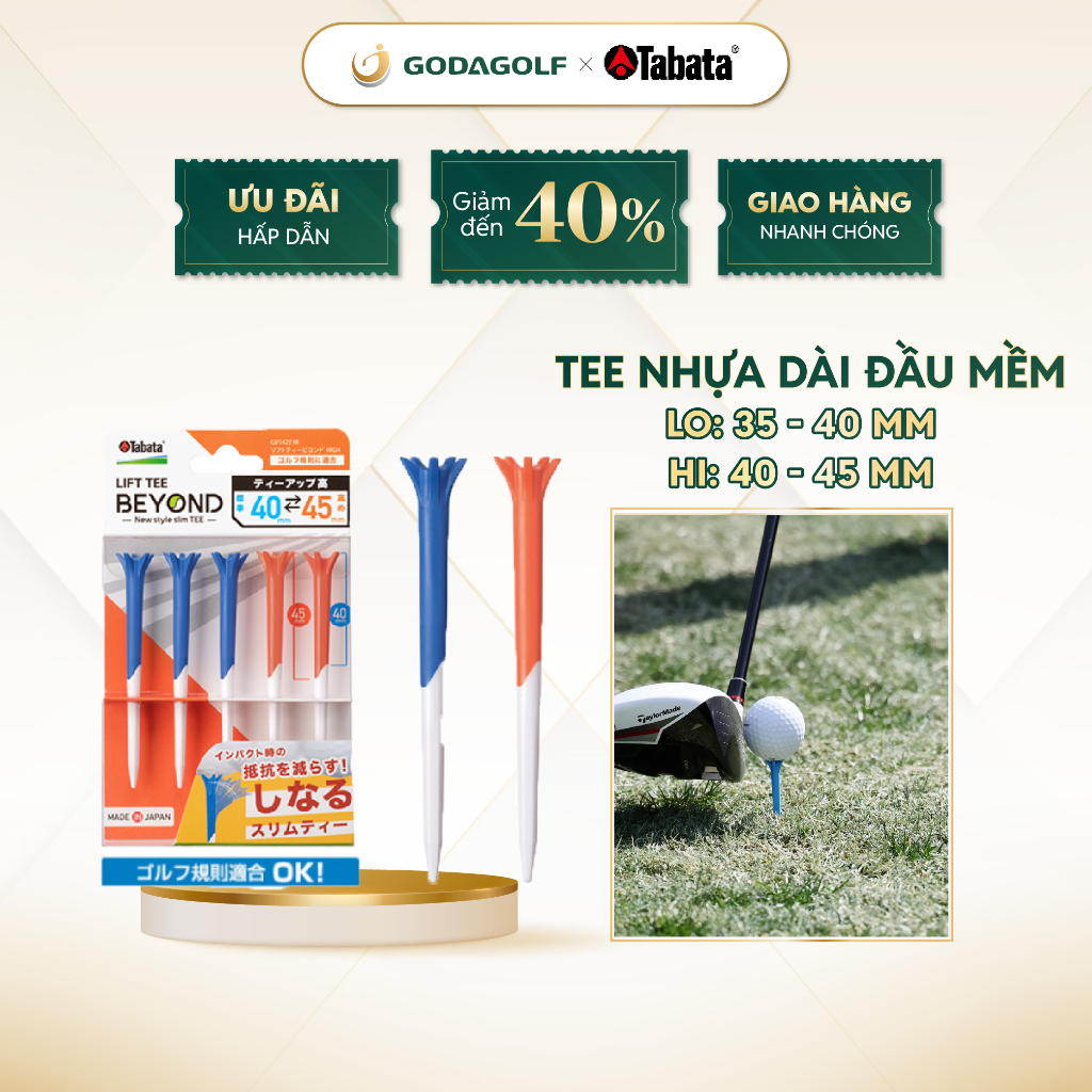 Tee Golf Nhựa Cao Cấp Tabata , Chân đỡ phát bóng GV1422 | HIBLOR - LOSBMG | Tabata Golf chính ...