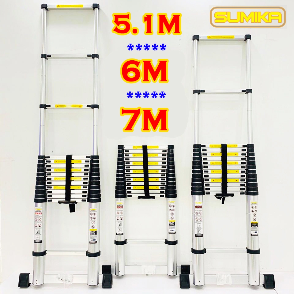 Thang nhôm rút xếp đơn Sumika Nhật Bản SK510-5.1M; SK600-6M; SK700-7M ...