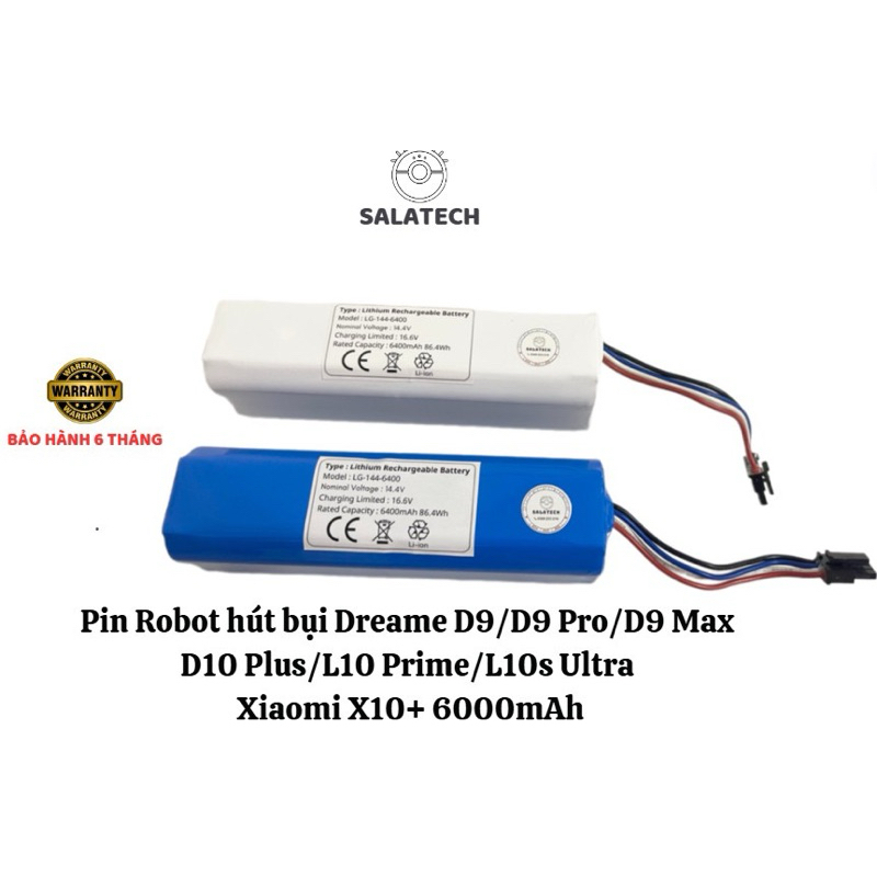 Pin Robot hút bụi Dreame D9/D9 Pro/D9 Max/D10 Plus/L10 Prime/L10s Ultra ...