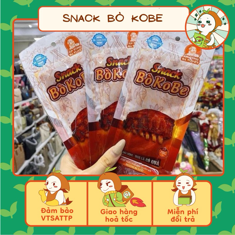 Combo 10 gói Snack Bò Kobe Bà Tuyết Diamond, Snack Dải Bò Chay làm từ ...