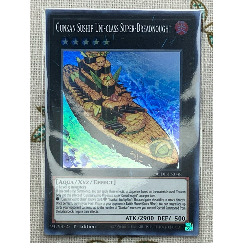 [LiLy_Yugioh] Lá bài Gunkan Suship Uni-class Super-Dreadnought - BODE-EN048 - Super Rare 1st ...