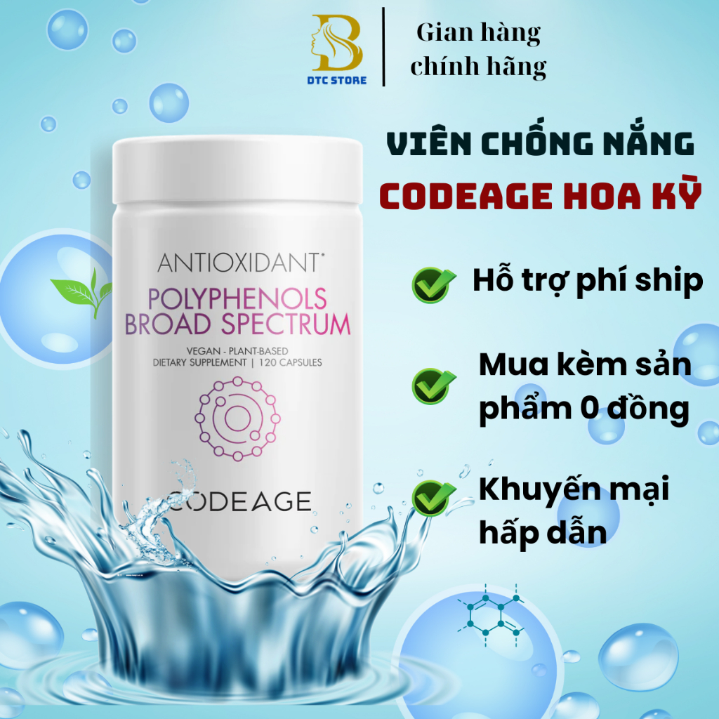 Viên Uống Chống Nắng Codeage - Polyphenols Broad Spectrum 120 Viên | Shopee Việt Nam