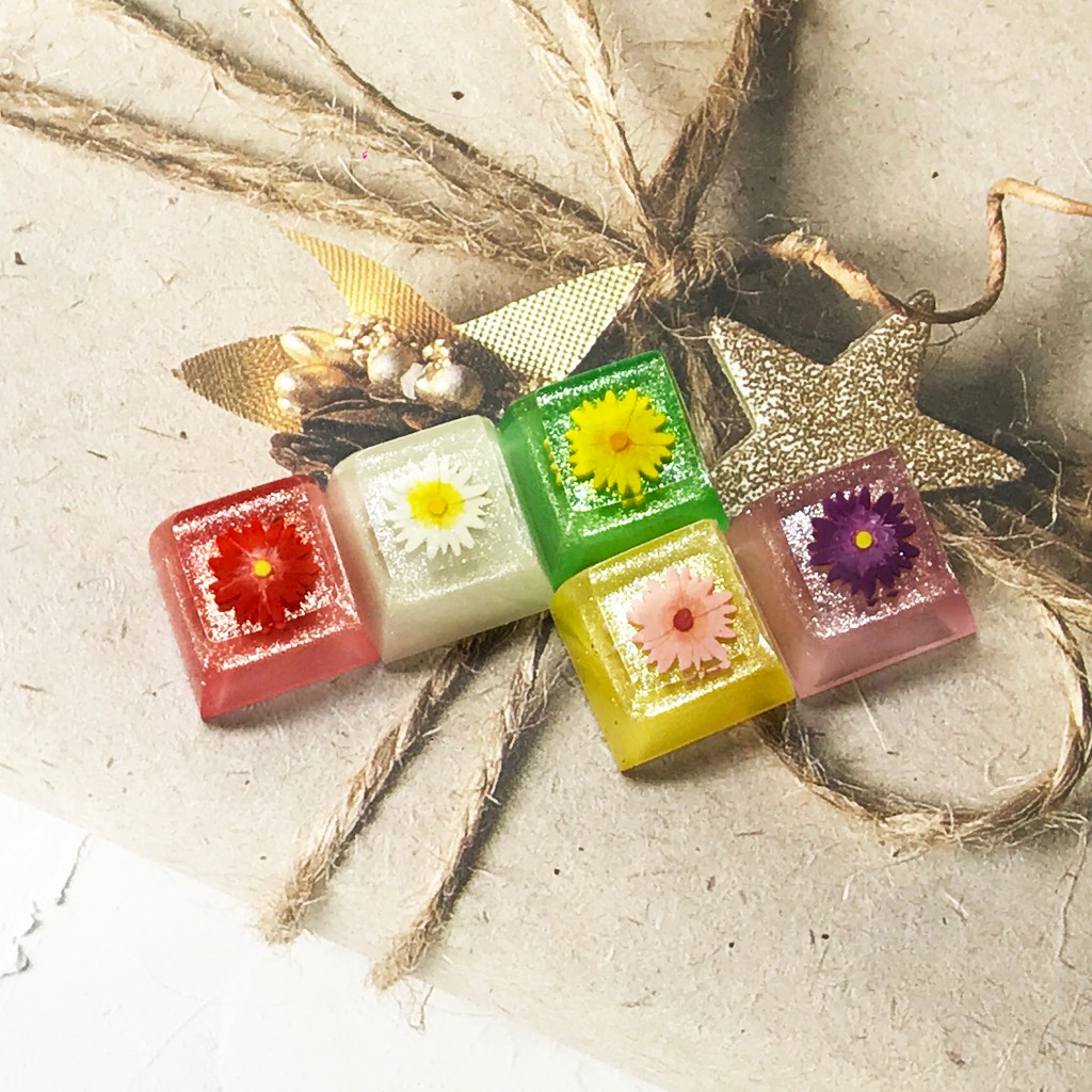 Keycap hoa cúc cho bàn phím cơ, nút bàn phím, keo resin, keycap thủ ...