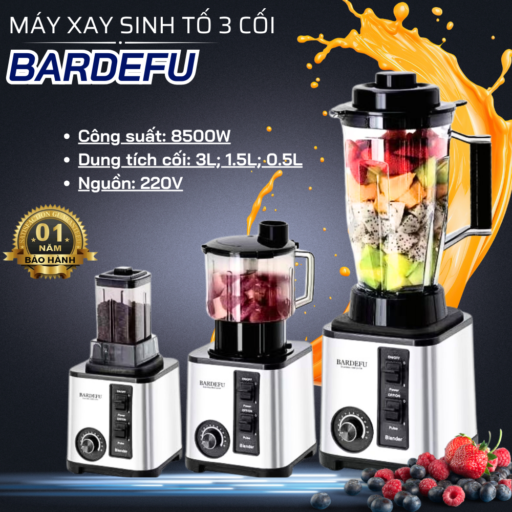 Máy Xay Sinh Tố Công Nghiệp 3 Cối Xay BARDEFU Công Suất 8500W, Máy Xay ...