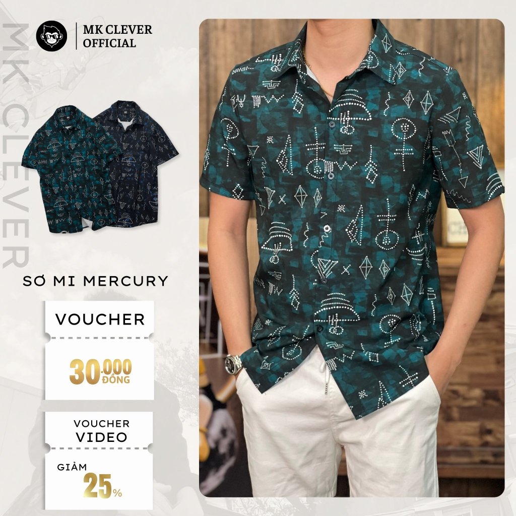 Áo Sơ Mi Cuban nam Mercury MKCLEVER Chất lụa mềm mịn, thoáng mát, chống ...