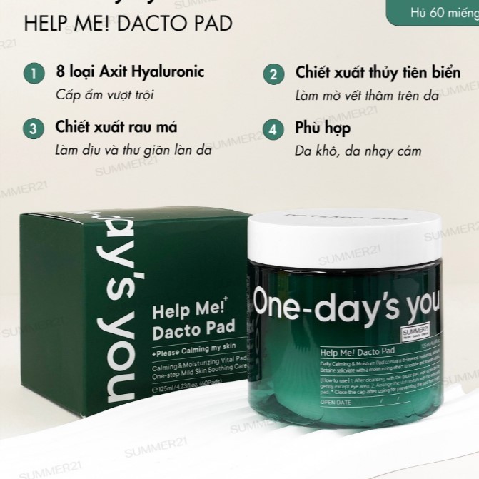 [ÁP MÃ VIDEO CÒN 156K] One-day's you Toner pad Help Me Dacto Pad (60 ...