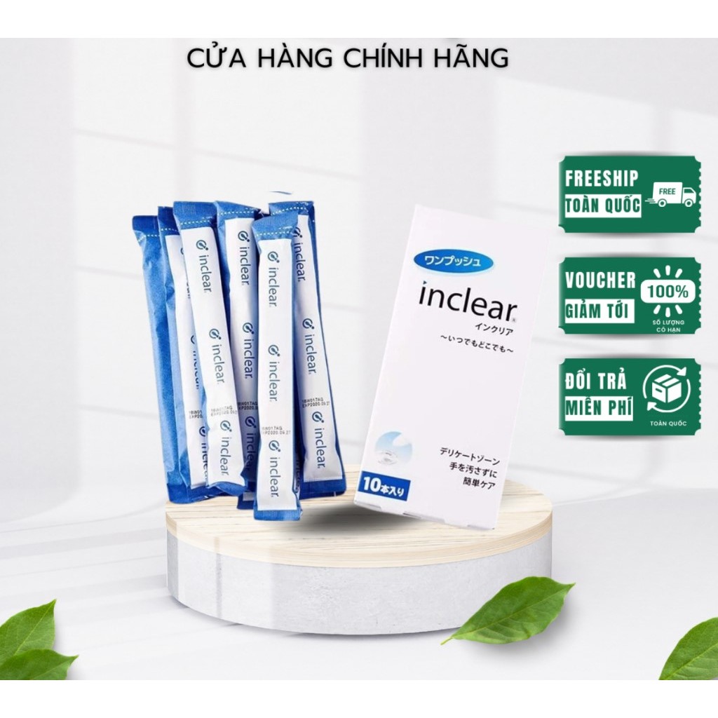 Dung dịch vệ sinh phụ nữ Inclear Nhật - Hộp 10 cây - Vừa làm sạch vừa hỗ trợ se khít âm đạo ...