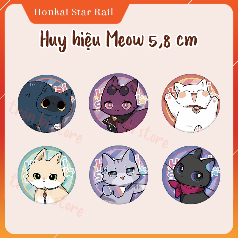 Huy hiệu HSR Meow cat 5,8 cm ánh sao | Shopee Việt Nam