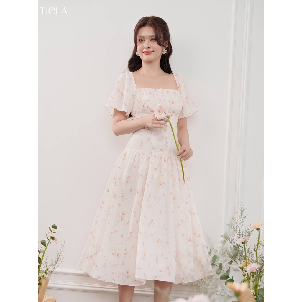 TIELA Đầm váy hoa cổ vuông - Alice Dress | Shopee Việt Nam
