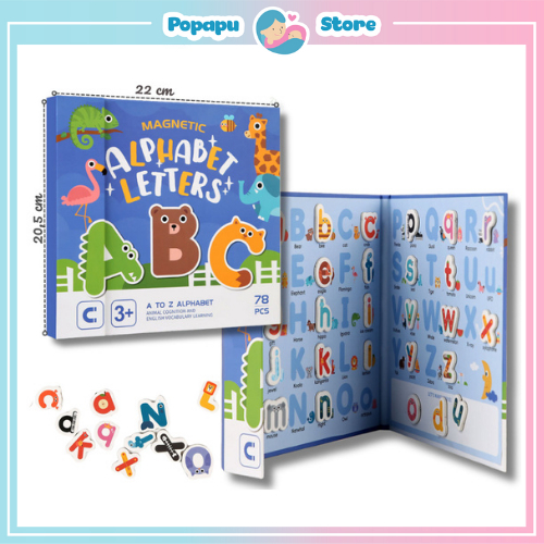 Đồ Chơi Bảng Chữ Cái, Chữ Số Nam Châm từ tính 78 chi tiết Animal Alphabet Laters rèn luyện trí ...