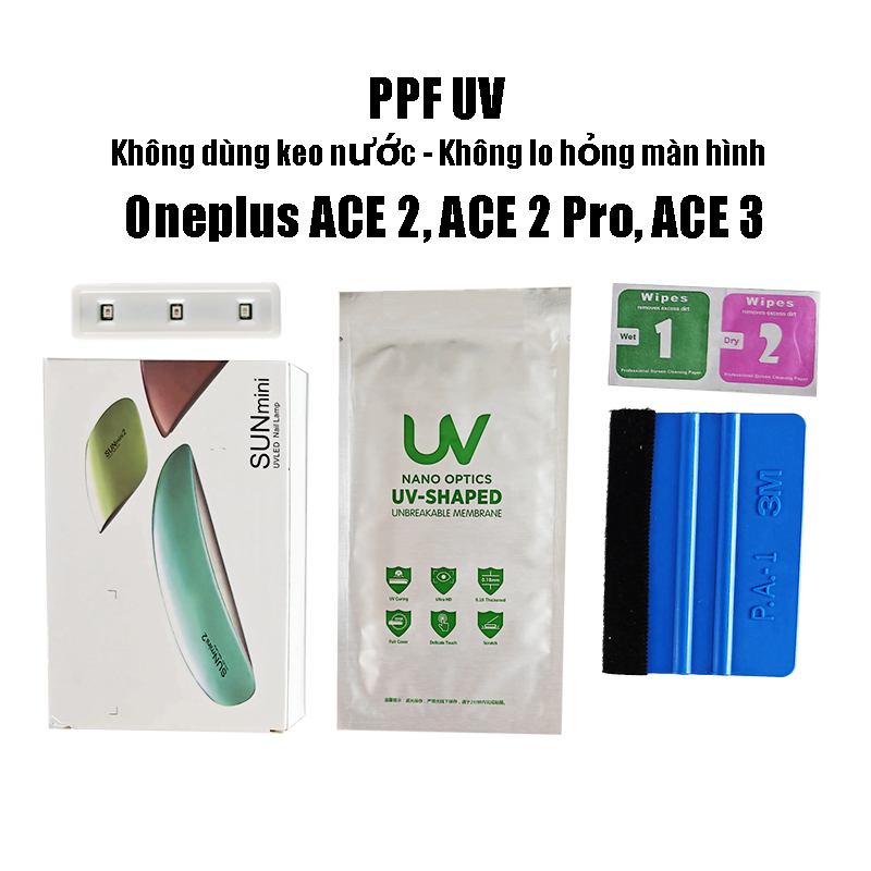 Miếng dán PPF UV Oneplus ACE 2, 1+ ace 2, ace 2 pro, ace 3, 1+ ace 2 pro, 1+ ace 3 full màn hình ...