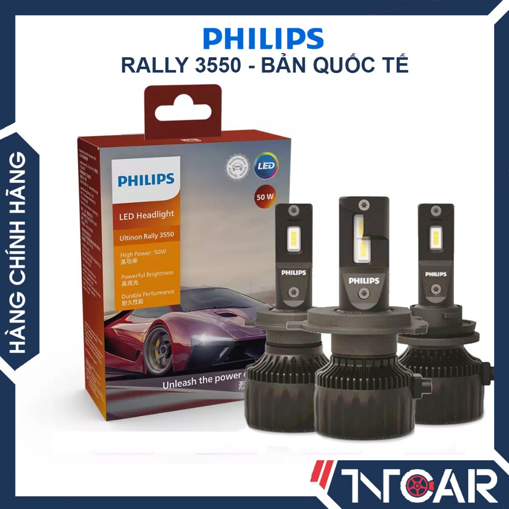 [Chính hãng] Bộ 2 bóng đèn pha led ô tô Philips Rally 3550 - 100W/cặp ...
