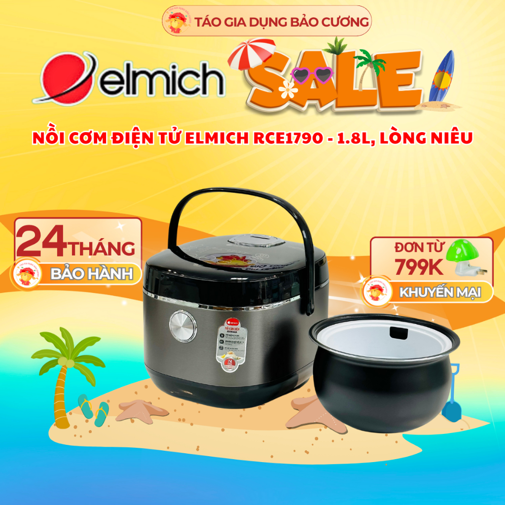 Nồi cơm điện tử Elmich RCE-1790 -1,8L/1,2L nhiều chức năng, lòng niêu ...