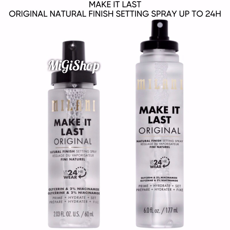 Xịt Khoá Nền Giữ Lớp Trang Điểm Milani Make It Last Original Natural ...