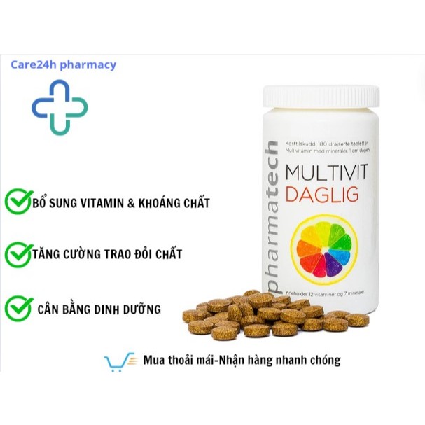 Viên Uống Bổ Sung 12 Loại Vitamin Và 7 Loại Khoáng Chất MULTIVIT DAGLIG ...