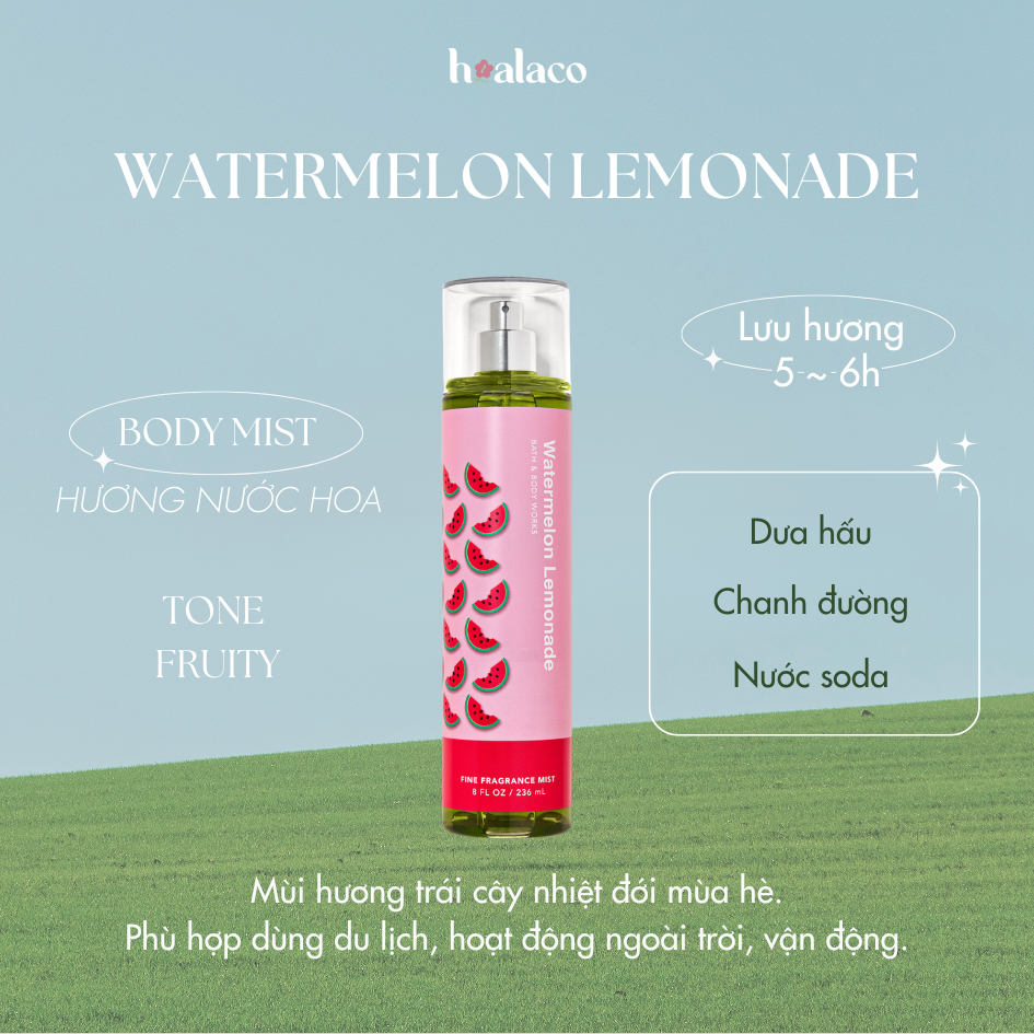 BODY MIST Xịt thơm toàn thân WATERMELON LEMONADE | Shopee Việt Nam