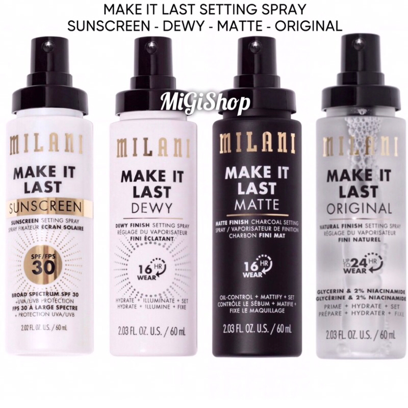 Xịt Khoá Nền Giữ Lớp Trang Điểm Milani Make It Last Setting Spray 60ml ...