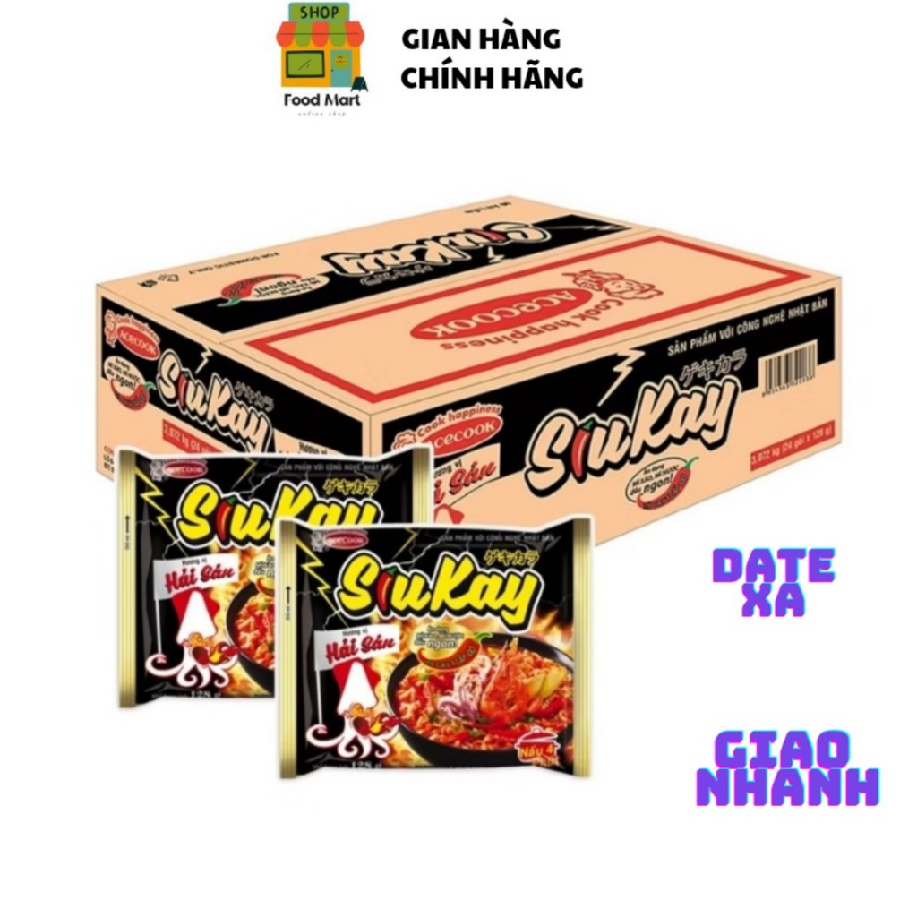 Mì Siêu Kay Vị Hải Sản Và Vị Bò 128g Thùng 24 Gói | Shopee Việt Nam