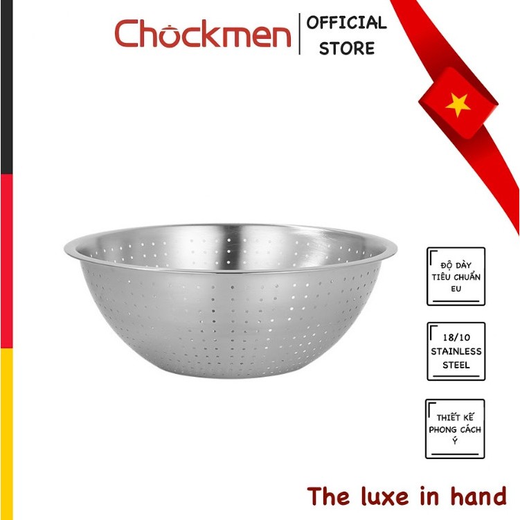 Rổ Rá Chậu CHOCKMEN Inox 18/10 Size 23-26-29-33-36-39cm Rổ Vo Gạo Lỗ ...