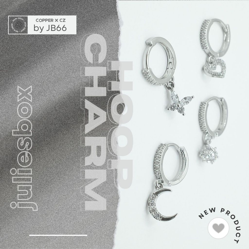 [1 CHIẾC] [BẤM]Khuyên Tai Tròn Hoop CHARM LỦNG LẲNG Unisex Không Ngứa ...