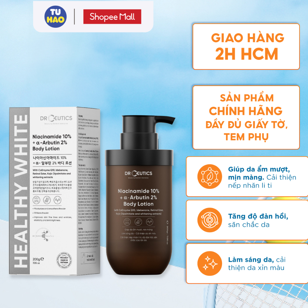 Sữa Dưỡng Thể Dr Ceutics Niacinamide 10% + Alpha-Arbutin 2% Drceutics ...
