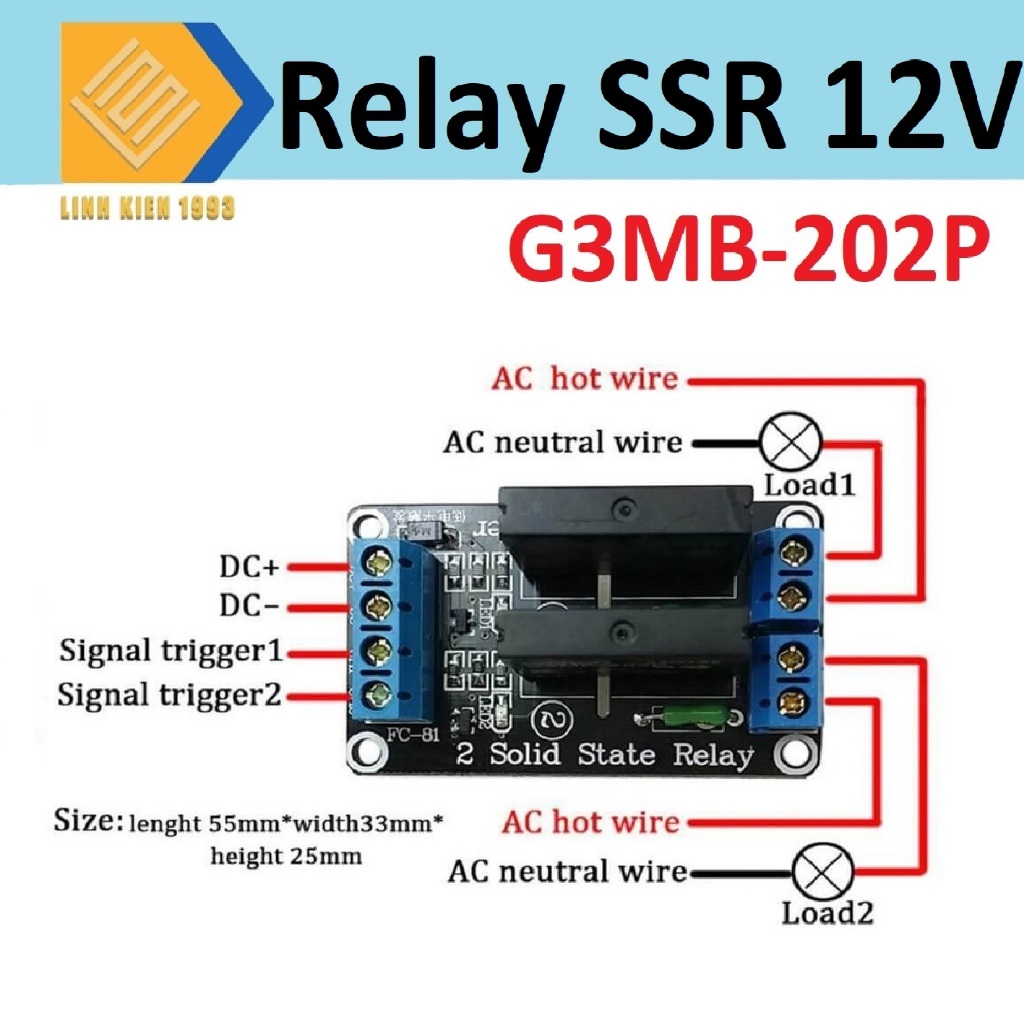 Solid State Relay Mạch 2 relay SSR 12VDC 2A kích mức thấp | Shopee Việt Nam