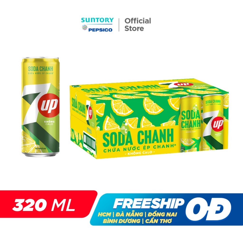 [VC 15%] [Live] Thùng 24 Lon Nước Uống Có Gaz 7UP Soda Chanh Không Calo ...