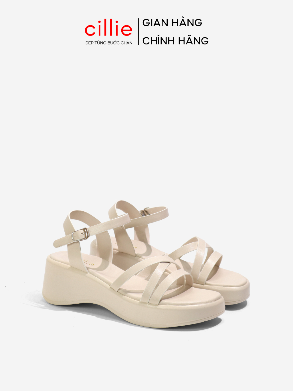 Giày Sandal Đế Xuồng Nữ Cillie Quai Chéo Đế Cao Dễ Đi Êm Chân Chống ...