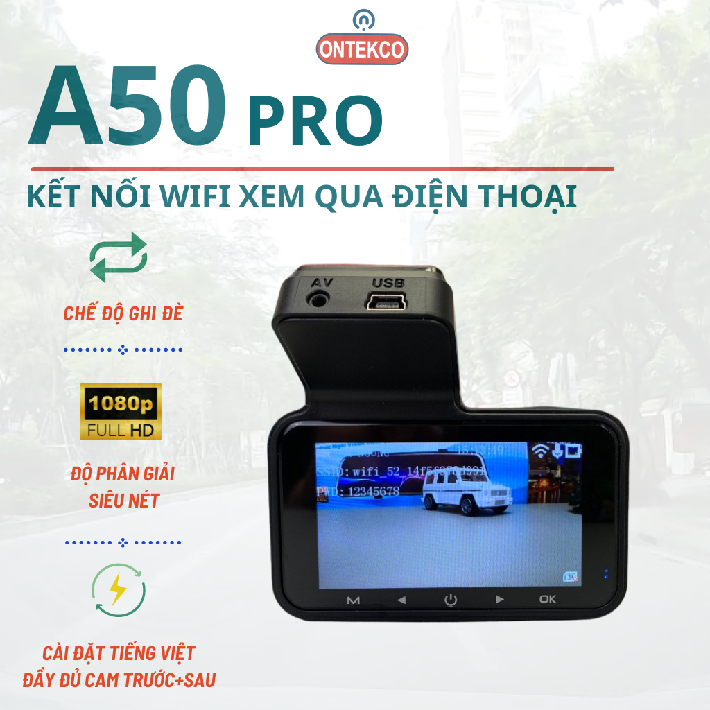 Camera hành trình ô tô ONTEKCO A50 PRO có wifi xem video qua app ...