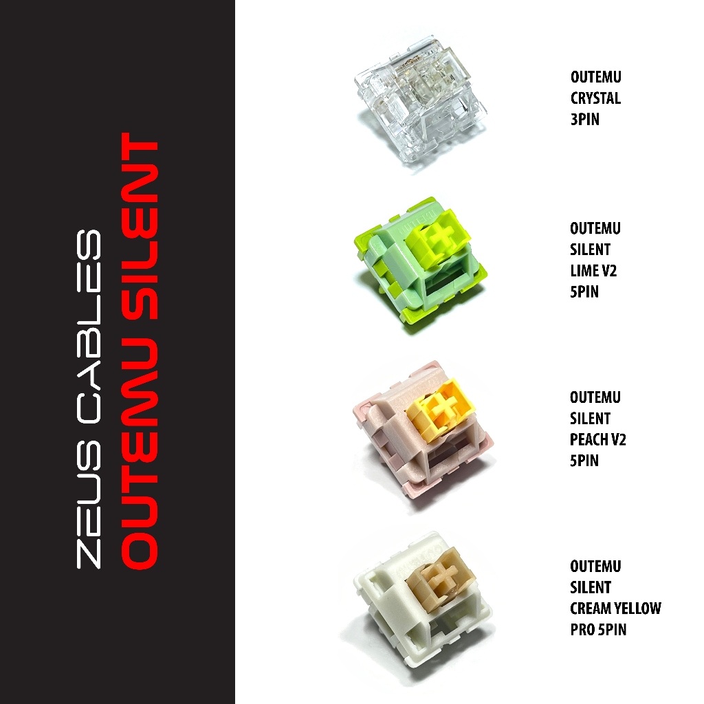 Switch Outemu Silent Lime V2 Peach V2 Crystal Cream Yellow Pro | Switch Silent Bàn Phím Cơ ...
