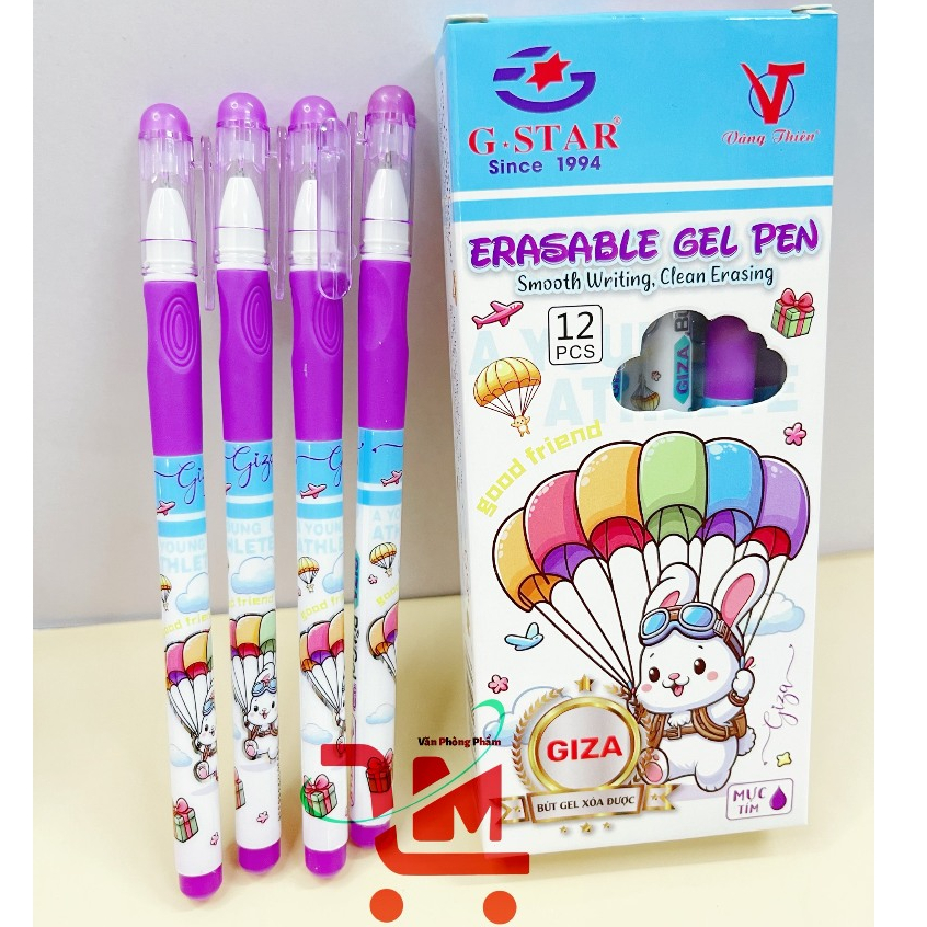 Hộp 12 Cây Bút Gel Xoá Được Giza Gstar/GIZA Ngòi 0. 38mm/2 Đầu Gôm Bôi Xoá Tiện Lợi Cho Bé/ Màu ...