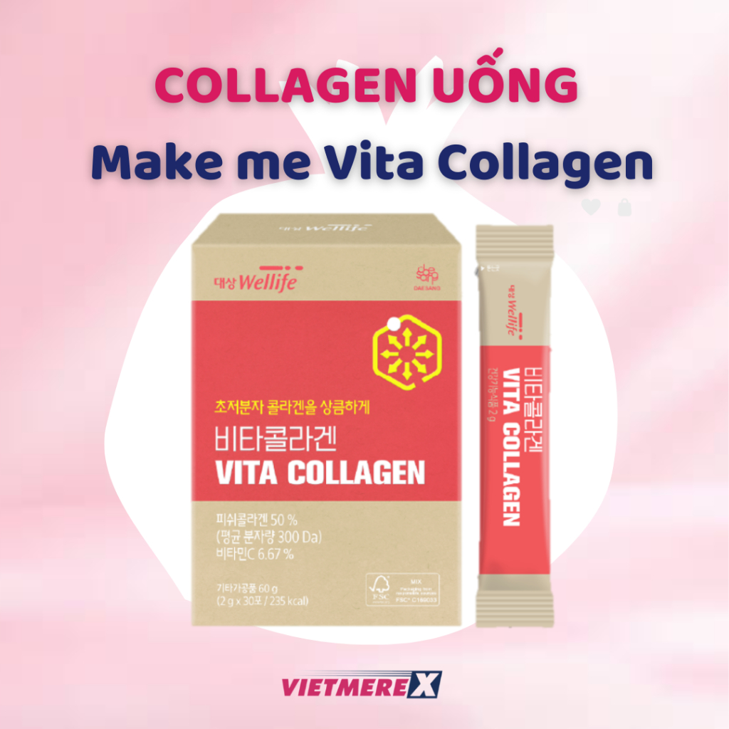 Bột Collagen uống Hàn Quốc Daesang Wellife - Make me Vita Collagen Hộp ...