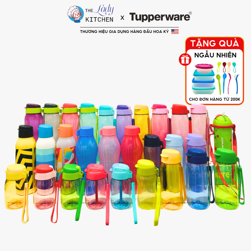 Bình nước Tupperware, Tổng hợp các dòng bình Tupperware chính hãng, Eco Fancy Lohas Slim chịu ...
