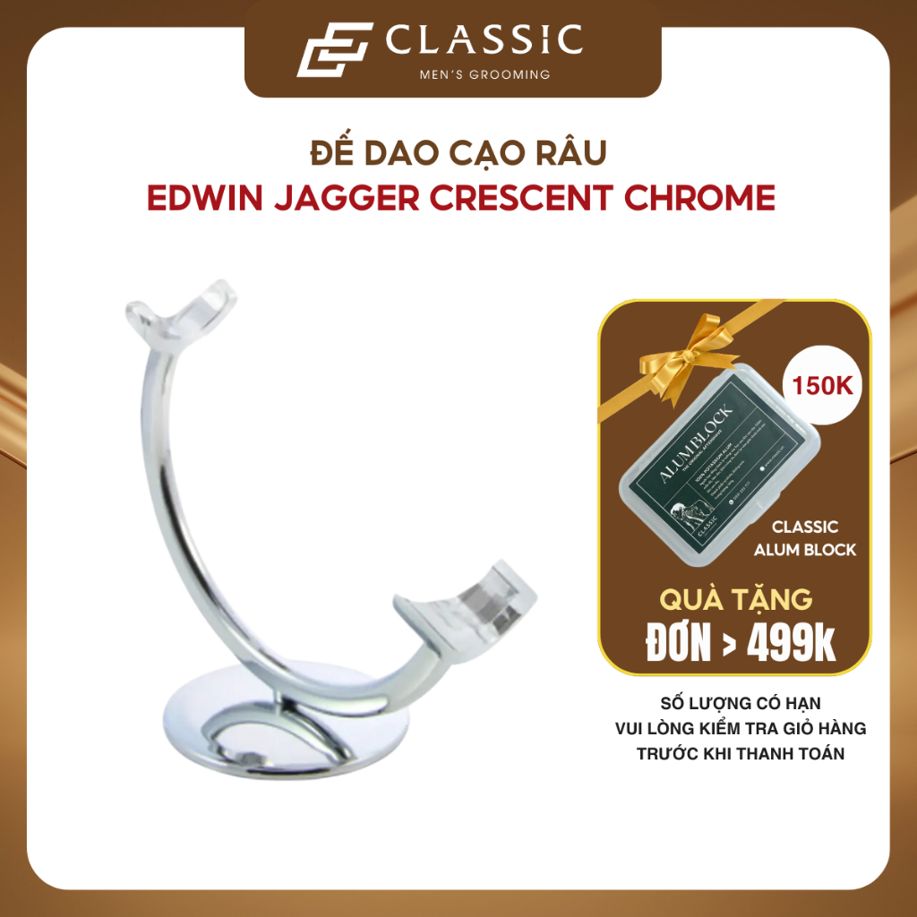 Đế Dao Cạo Râu Edwin Jagger Crescent Chrome Razor Stand | Shopee Việt Nam