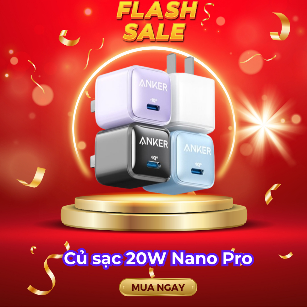 Củ Sạc Nhanh ANKER 20W - 1 cổng USB-C - Công nghệ PowerIQ 3.0 tương ...