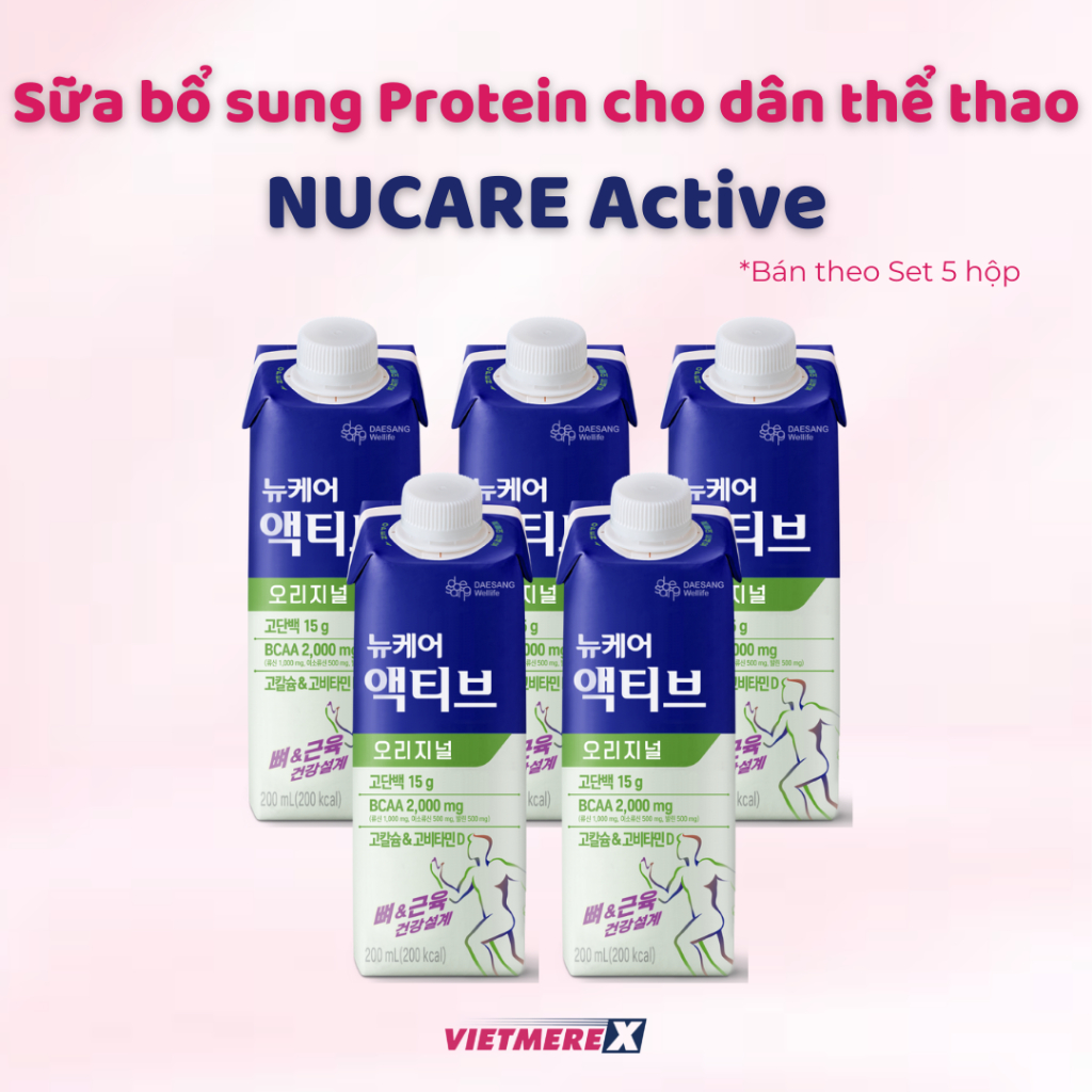 [Set 5 hộp] Sữa bổ sung Protein Daesang Wellife NUCARE Active 200mlx5 ...