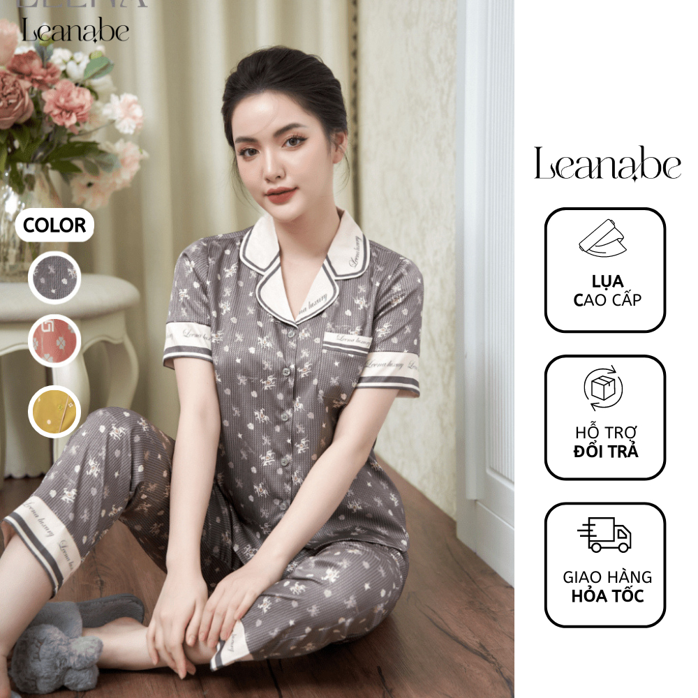 Bộ Ngủ Họa Tiết Nhí Chất Liệu Lụa Vân Gỗ Cao Cấp Tôn Dáng Đồ Bộ Mặc Nhà ...