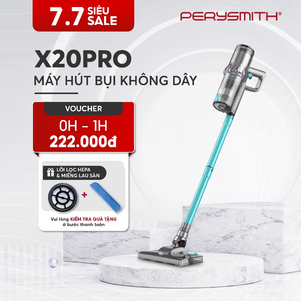 PerySmith X20Pro Máy Hút Bụi Cầm Tay Không Dây Đa Năng Gọn Nhẹ Lọc 2 Lõi HEPA Bảo Hành 1 Năm ...