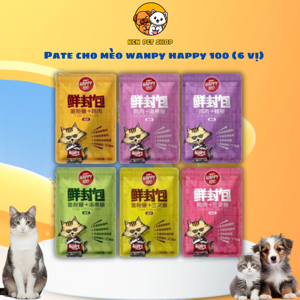 Pate Mèo Wanpy Happy 100 Thức Ăn Cho Mèo Nhiều Dinh Dưỡng Hương Vị Đa ...