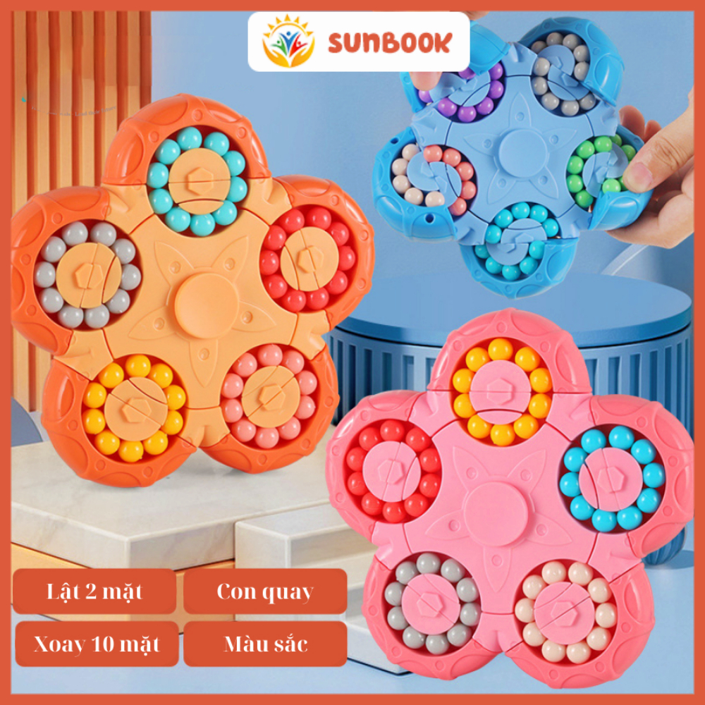 Đồ Chơi Xếp Hình RUBIK Hình Bông Hoa 5 Cánh Kết Hợp Con Quay SPINNER ...
