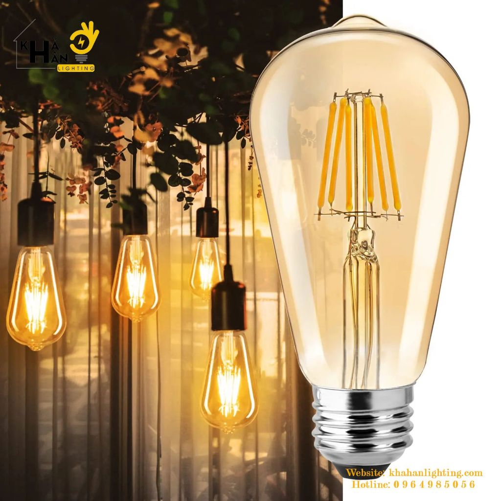 Bóng đèn Edison ST64 Led công suất 8W trang trí | Shopee Việt Nam