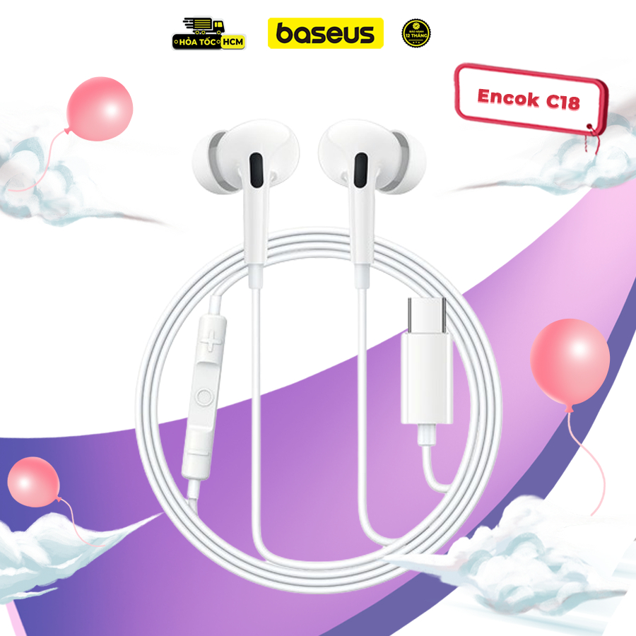 Tai nghe có dây Baseus Encok C18 trắng cho Smartphone Pro Laptop ...