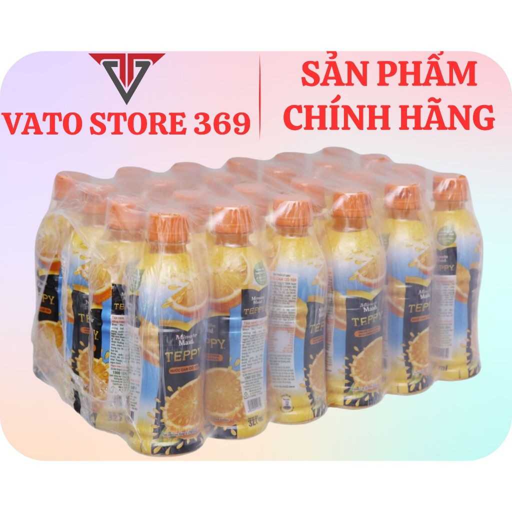 Nước cam có tép TEPPY minute maid chai 327ml | Shopee Việt Nam