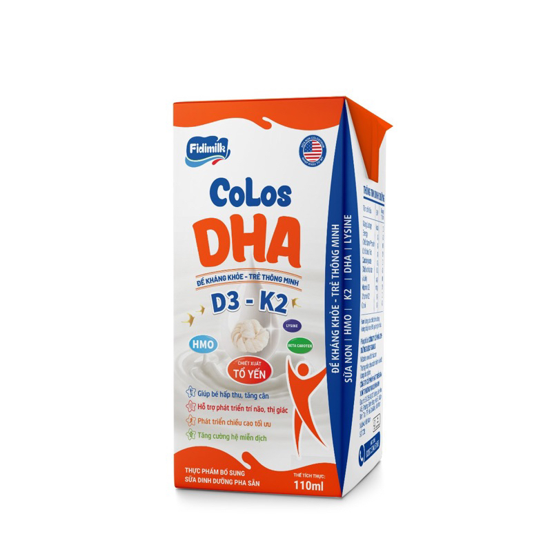 Thùng 48 hộp - Sữa bột pha sẵn Fidimilk Colos DHA hộp 110ml | Shopee ...