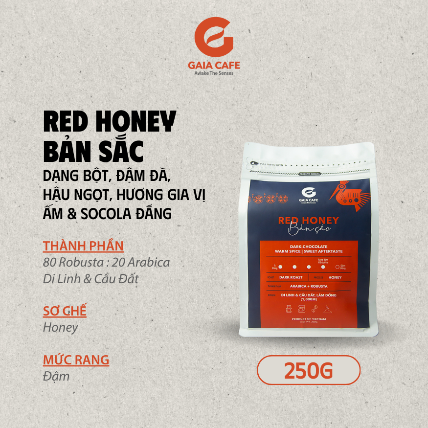 [250GR] Cà phê phin RED HONEY BẢN SẮC Gaia Cafe | Cafe Robusta và ...