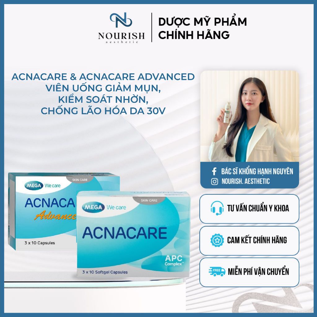 [BẢN MỚI] Viên Uống Giảm Nhờn, Giảm Mụn Acnacare Advance | Shopee Việt Nam
